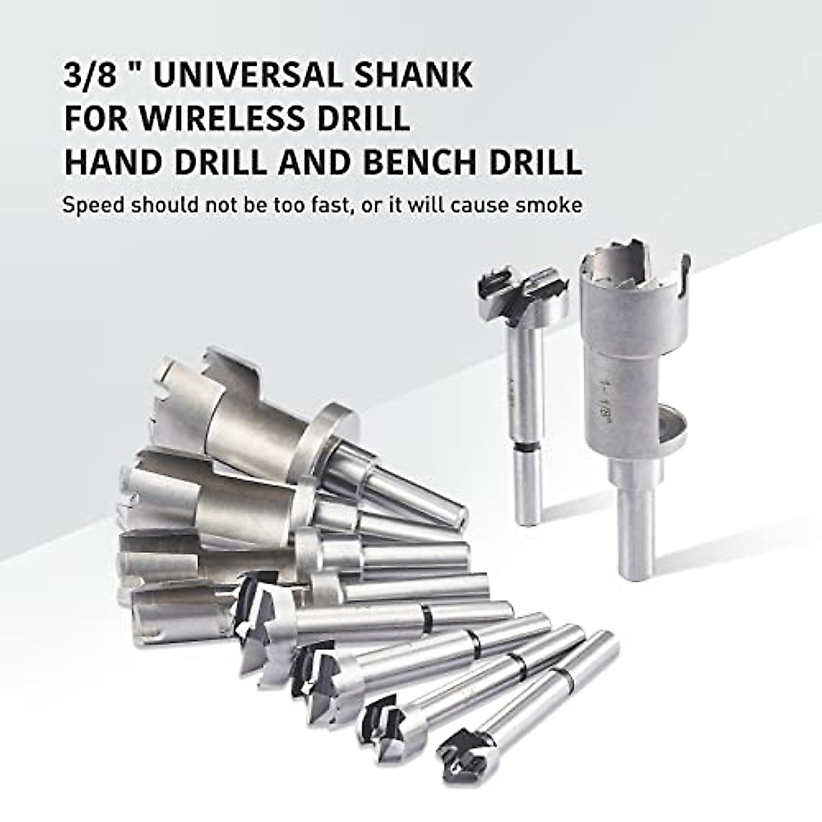 Anfrere 1-1/8" Wood Plug Cutter and Forstner Bit for Wood Cutting Tool Cork Drill Bit Knife, 3/8" Round Shank Carbon Steel Taper Tapered Cutting Tool Cork Drill Bit Knifes, WCB-A4