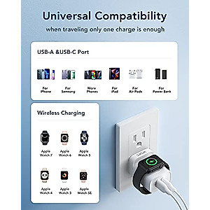 VRURC for Apple Watch Charger, PD 20W Fast Charging Block with Foldable Plug, USB C Wall Charger Power Adapter with Dual Port Compatible with iPhone, Samsung, Android,Tablets-White