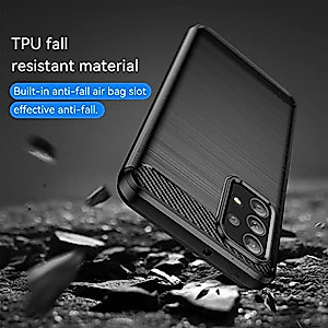 for Samsung Galaxy A23 5G case,Galaxy A23 case with HD Screen Protector,Fashion Shock-Absorption Flexible TPU Bumper Soft Rubber Protective Case Cove for Samsung Galaxy A23 (Black Brushed TPU)