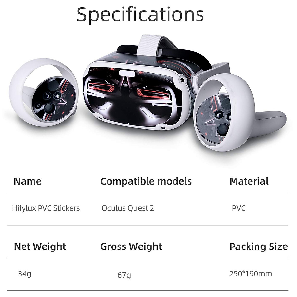 YYFRIEND Multiple Color Stickers Skin for Oculus Quest 2 VR Headsets and Controllers Sticker Protective Decal Accessories