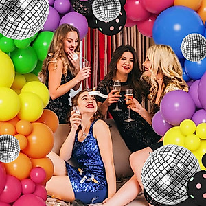 168PCS Rainbow Balloon Arch Garland Kit Disco Balloons for Glow in the Dark Party Let's Glow Birthday Wedding Back to 80s 90s Disco Party Decorations Supplies