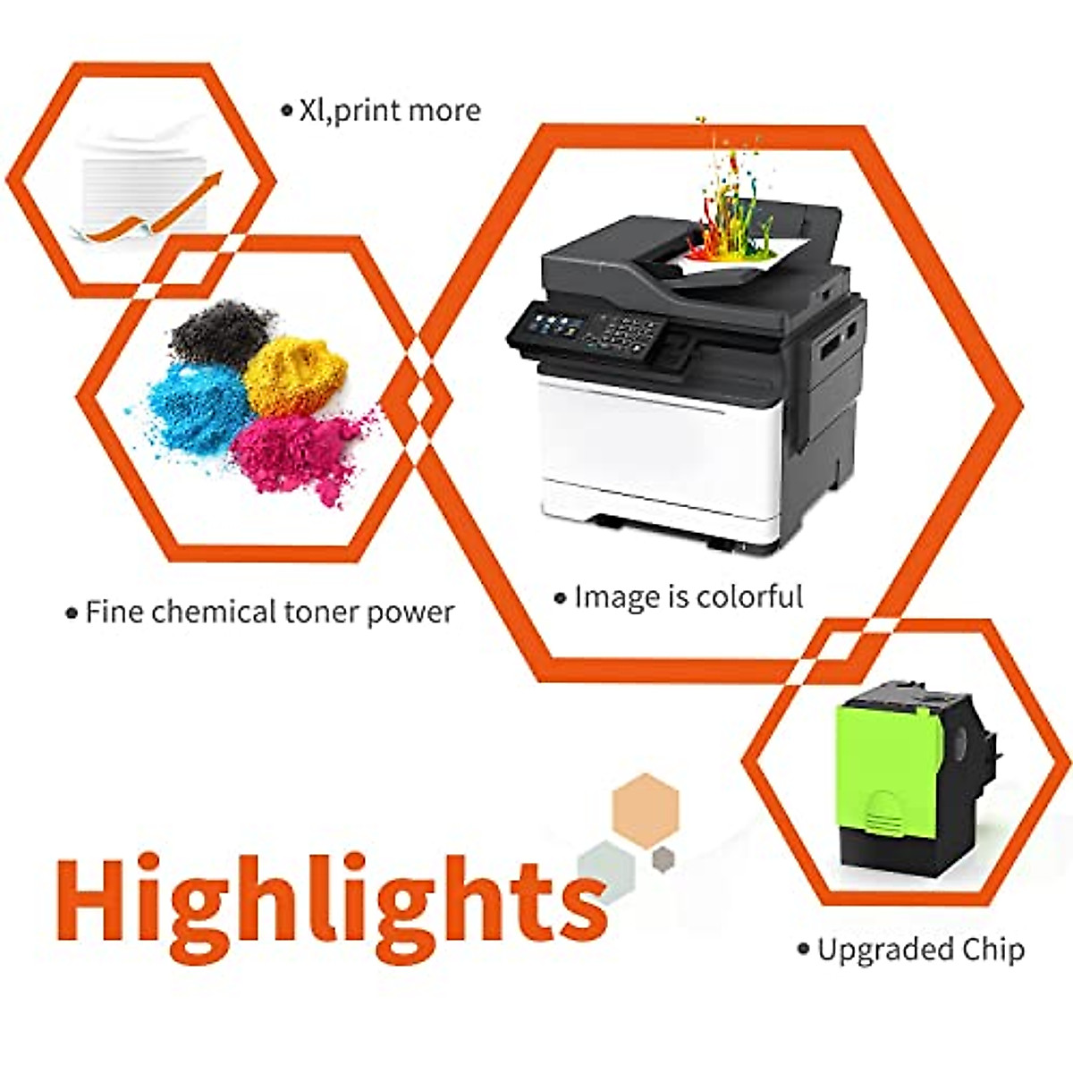 FOXINK Remanufactured for Lexmark Toner Cartridge CS317 CS317dn CX317 CX317dn CS417 CS417dn CX417 CX417de CS517 CS517de CX517 CX517de Toner 71B10K0 71B10C0 71B10M0 71B10Y0, 3000 & 2300 Pages