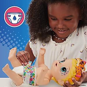 Baby Alive Rainbow Wildcats Doll, Leopard, Accessories, Drinks, Wets, Leopard Toy for Kids Ages 3 Years and Up, Blonde Hair