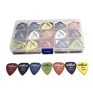 100pcs Alice Matte Anti-Skid Acoustic Electric Guitar Picks Plectrum 6 Thickness 0.58/0.71/0.81/0.96/1.20/1.50 mm With Pick Case Storage Box
