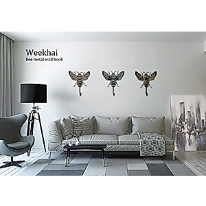 Set of 3 bee Metal Hooks! This Hook can be Hung at Your Entrance, Hanging Jackets, Hats, Keys, and More at Your Entrance and exit. (Retro Style)