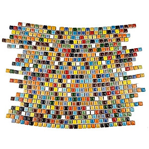 Lanyani Colorful Ceramic Mosaic Tiles for Crafts, 1/2 inch Square Glazed Porcelain Pieces Tile for Mosaics, Covers 1sq.ft