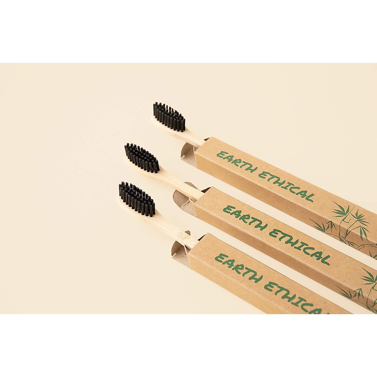 [10 Pack] Biodegradable Bamboo Toothbrushes - Soft Charcoal Infused Bristles for Cleaner Teeth - Sustainable Wooden Toothbrush - Natural Toothbrush That Lasts - Travel Case Included, BPA-Free