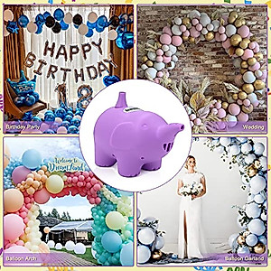 Balloon Pump,AcmyslaT Electric Balloon Pump Kit 600W 110V,Cute Elephant Balloon Air Pump with Tying Tool,Dot Glue,Flower Clip for Party/Wedding/Christmas/Birthday/Ceremony Decoration (Purple)