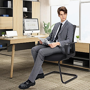 CLATINA Office Guest Chair with Lumbar Support and Mid Back Mesh Space Air Grid Series for Reception Conference Room