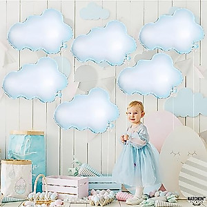 KatchOn, Huge Cloud Balloons Set - 30 Inch, Pack of 5 | Cloud Balloons Kit for Cloud 9 Party Decorations | Cloud Balloon Party Supplies for Happy Cloud Baby Shower Decorations, Sky Party Decorations