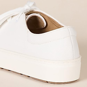 Amazon Essentials Women's Comfortable Lace Up Sneakers, White, 8