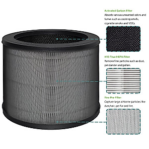 A230 Filter Replacement Size O, Compatible with Winix A230 and A231 Air Purifier, Compare to Winix Part # 1712-0100-00, Filter O, 3-in-1 H13 True HEPA Filter and Activated Carbon Filter, 2 Pack