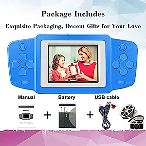 Handheld Games for Kids Built in 218 Classic Retro Video Games 2.5" Screen Portable Arcade Gaming Player System for Boys Girls Birthday (Blue)