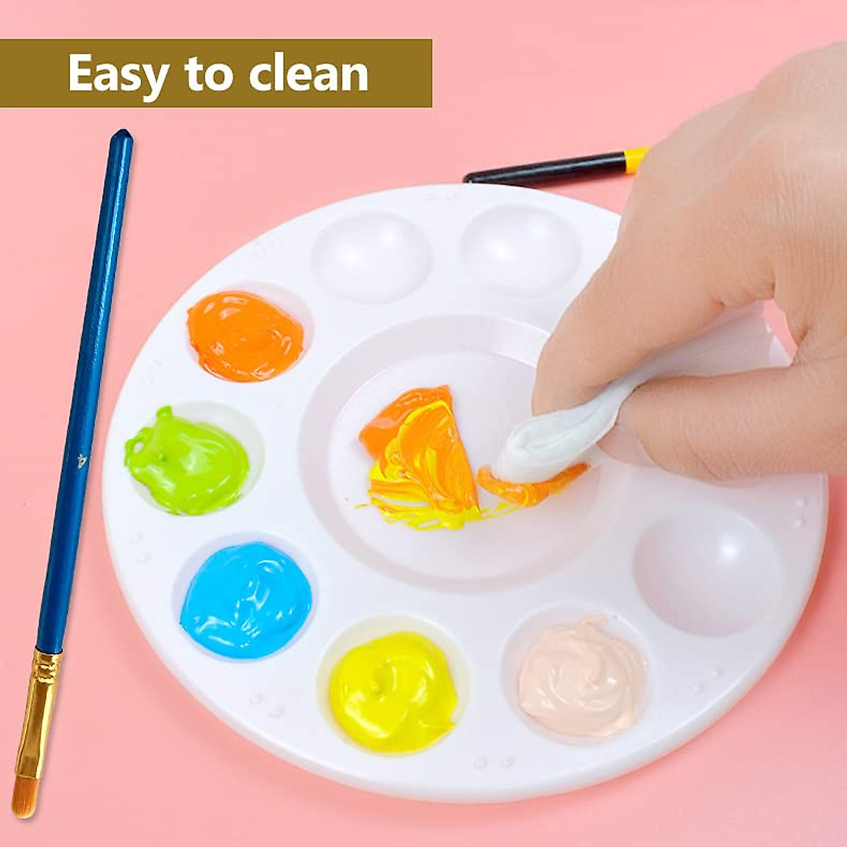 15 Pack Paint Tray Palettes for Kids, Plastic White Palettes for Students, Paint Holder, Paint Supplies