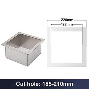 AEGIFT Drop-in Trash Chute - 304 Stainless Steel Square Built-in Countertop Waste Trash Grommet (220MM)