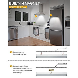 Under Cabinet Lights, LED Motion Sensor Light, USB-C Rechargeable 10 LED Closet Lights Wireless Magnetic Stick-Anywhere Night Light for Kitchen, Wardrobe, Closets, Cupboard, Stairs