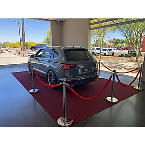 LVYIHAN 2 Pack Velvet Stanchion Rope Red, 5 Ft Crowd Control Ropes Barrier with Gold Hooks, Hanging VIP Rope for Party Decoration