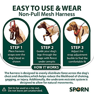 Sporn Small No Pull Dog Harness, Red Mesh Dog Harness, Durable Nylon Anti Pull Dog Harness, Breathable & Easy Dog Body Harness, Dog No Pull Harness Provides to Small Breeds
