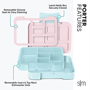 Simple Modern Disney Bento Lunch Box for Kids | BPA-Free Leakproof Lunch Container for Girls, Boys, Toddlers with 5 Compartments | Porter Collection | 30oz | Princess Rainbows