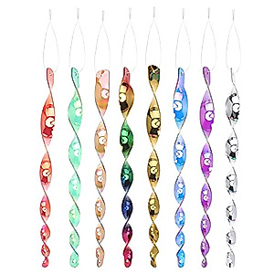 Yardwe 8Pcs Bird Blinder Reflective Hanging Decoy Pendant Sparkly Holographic Deterrent Bird Device for Orchard Garden 30CM Assorted Color