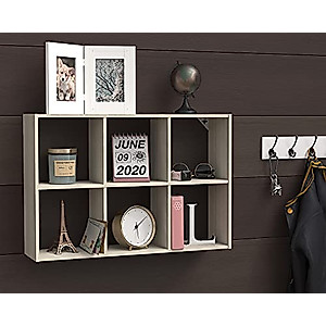 ClosetMaid 5430 Mini 6-Cube Desktop or Wall Mount Organizer, Bleached Walnut