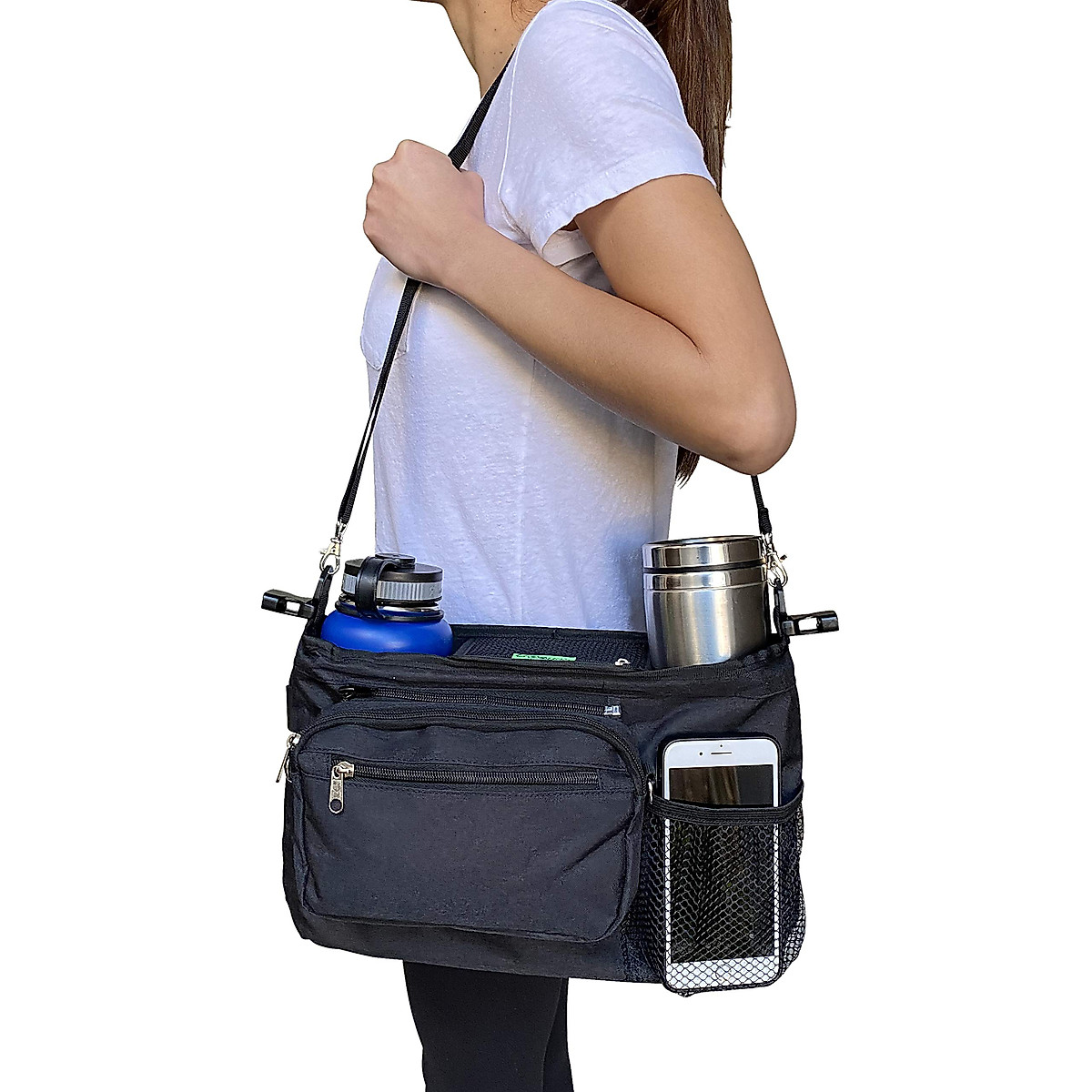 Booyah Stroller Detachable, Non Slip, Insulated Organizer Cup Holder fits hydroflask.