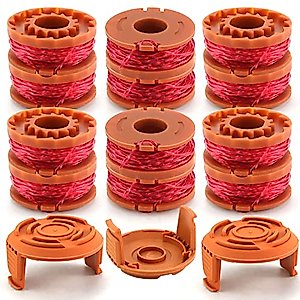 Vypart WA0010 String Trimmer Line Spool Compatible with Worx,0.065 in 10ft Edger Spool Line with WA6531 Spool Cap Cover (12 Spool+3 Cap)
