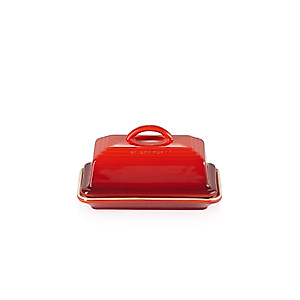 Le Creuset Stoneware European Butter Dish, Cerise