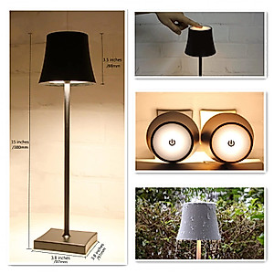 MADCKDEDRT LED Desk lamp,Cordless Table lamp,Rechargeable,Dimmable,Portable,Suitable for Indoor and Outdoor Lighting Black