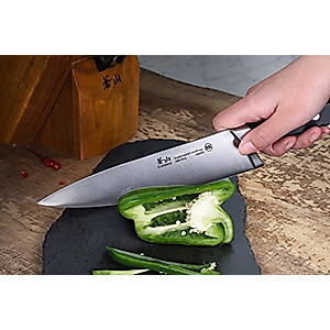 Cangshan TV2 Series 1023039 Swedish 14C28N Steel Forged 8-Piece Knife Block Set, Acacia