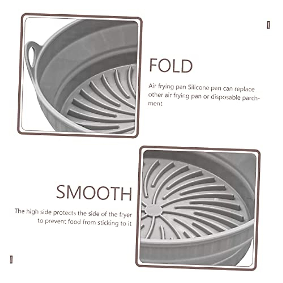 HEMOTON Air Fryer Basket 2pcs Air Fryer Pad Silicone Baking Pan Cake Tray Bread Oven for Oven Liner for Washable Large Air Fryer Liner