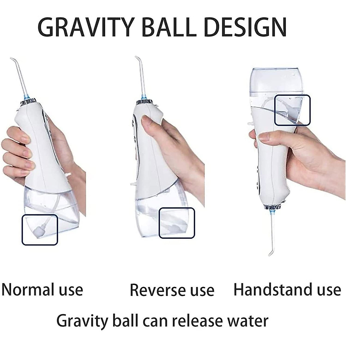 GIENEX Water Flosser Cordless Dental Oral Irrigator - 300ML Portable and Rechargeable IPX7 Waterproof 5 Modes Water Flosser with Cleanable Water Tank for Home and Travel, Braces & Bridges Care