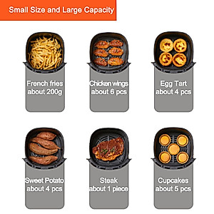 2.6 Quart 1300W Air Frying Oven with Touch Control Panel, Preheat, Quick Control, 100 Optional Menu and Customisable Menu