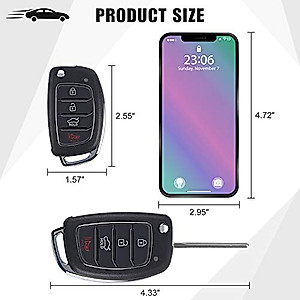 Car Key Fob Fit for Hyundai 2015 2016 2017 Sonata OEM Remote (95430-C1010) Keyless Entry System 433 MHz(TQ8-RKE-4F16)