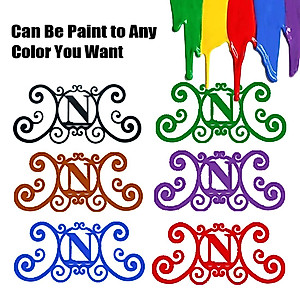 24 Inch House Plaque Letter - Wrought Iron Metal Scrolled Monogram Initial Letter Home Door Wall Hanging Art Decor Family Name Last Name Letter Sign (H, 24 x 11 inches,Thick 2mm) Christmas Gift