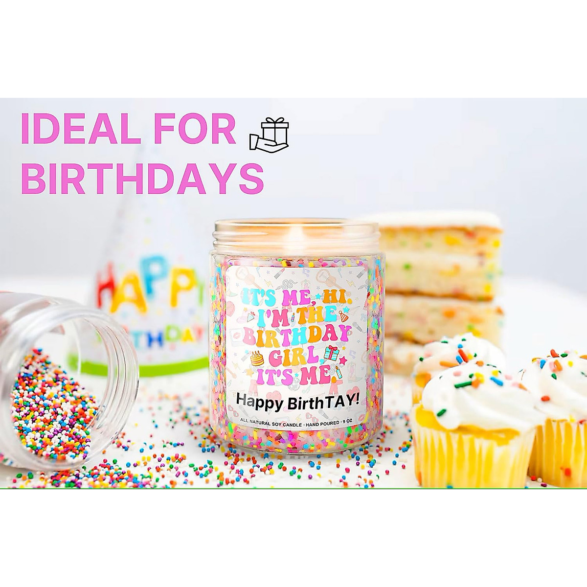 Taylor Birthday Candle, Birthday Gift Ideas and Party Decorations for Girls Boys, Birthday Gifts Merch Supplies, Gifts for Women & Men, Happy Birthday Candle