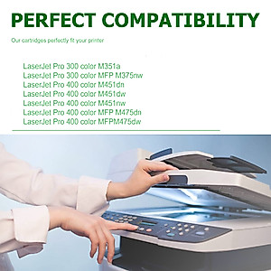 4-Pack Compatible HP 305A Black,Cyan, Magenta, Yellow Toner Cartridges Works with HP Pro 400 Color M451dw M451nw M451dn MFP M475dw M475dn Pro 300 M375nw Printers