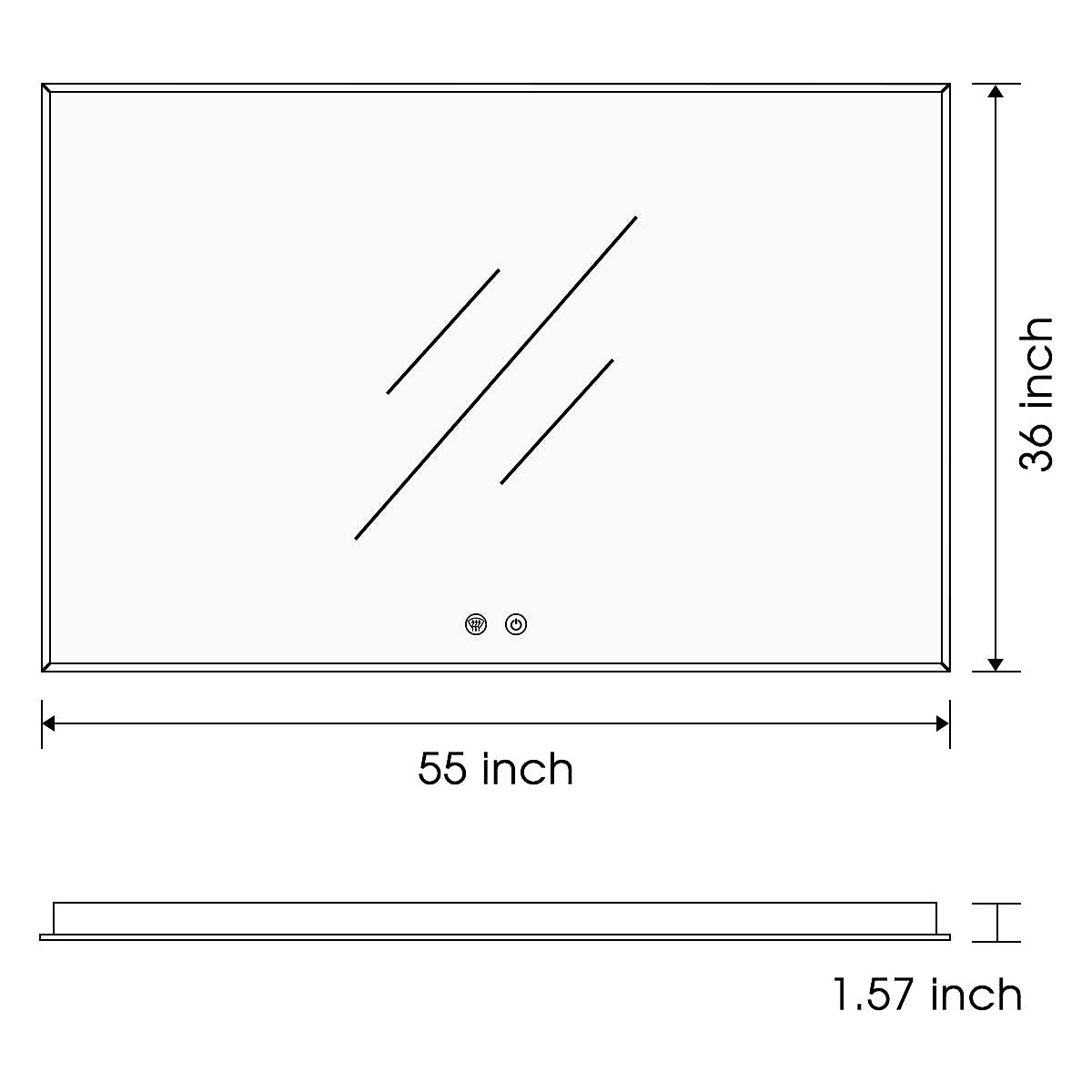 IOWVOE 20 x 28 Inch LED Mirror Backlit Bathroom Large Wall Mounted Vanity Makeup Mirror Dimmable Anti-Fog Lighted Mirror CRI 90 Adjustable Brightness