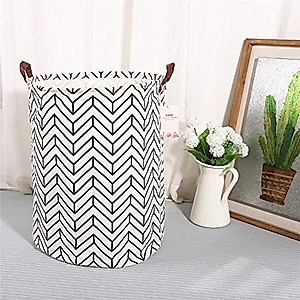 Large Storage Bin 19.7 x 15.7 Inch, ZUEXT Ramie Cotton Canvas Fabric Foldable Storage Basket with Handles, Toy Box/Toy Storage/Toy Organizer, Decorative Laundry Basket/Nursery Hamper (Wheat Ears)