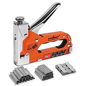 HORUSDY 3-in-1 Staple Gun Heavy Duty, Stapler Gun with 3000 Staples, Upholstery Staple Gun for Furniture, Wood, Carpet, Carpentry, DIY, Fixing Material, Decoration.