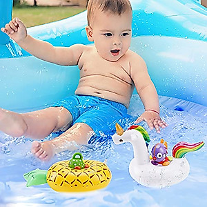 Pool Floaties for Girl Dolls,9 Pack Swimming Inflatable Drink Floats,Inflatable Cup Coasters with Air Pump for Summer Pool Party,Pool Party Ring Drink Holder for 11.42 inch Tall Dolls Pool Toys