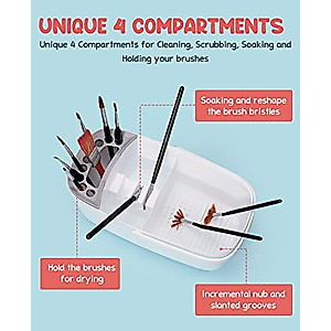 GAMENOTE Paint Brush Cleaner - Paint Brush Holder with Palette and Handle, Paint Brush Rinser for Acrylic, Watercolor, and Water-Based Paints