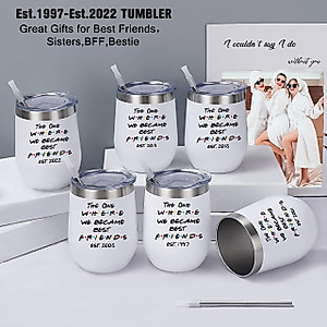 PEMILO Christmas Gifts for Best-Birthday Graduation Retirement Farewell Wedding Gifts for Best Friends Sister Bestie-Friends TV Show Theme-12oz Tumbler-The One Where We Became Best Friends Est.2013