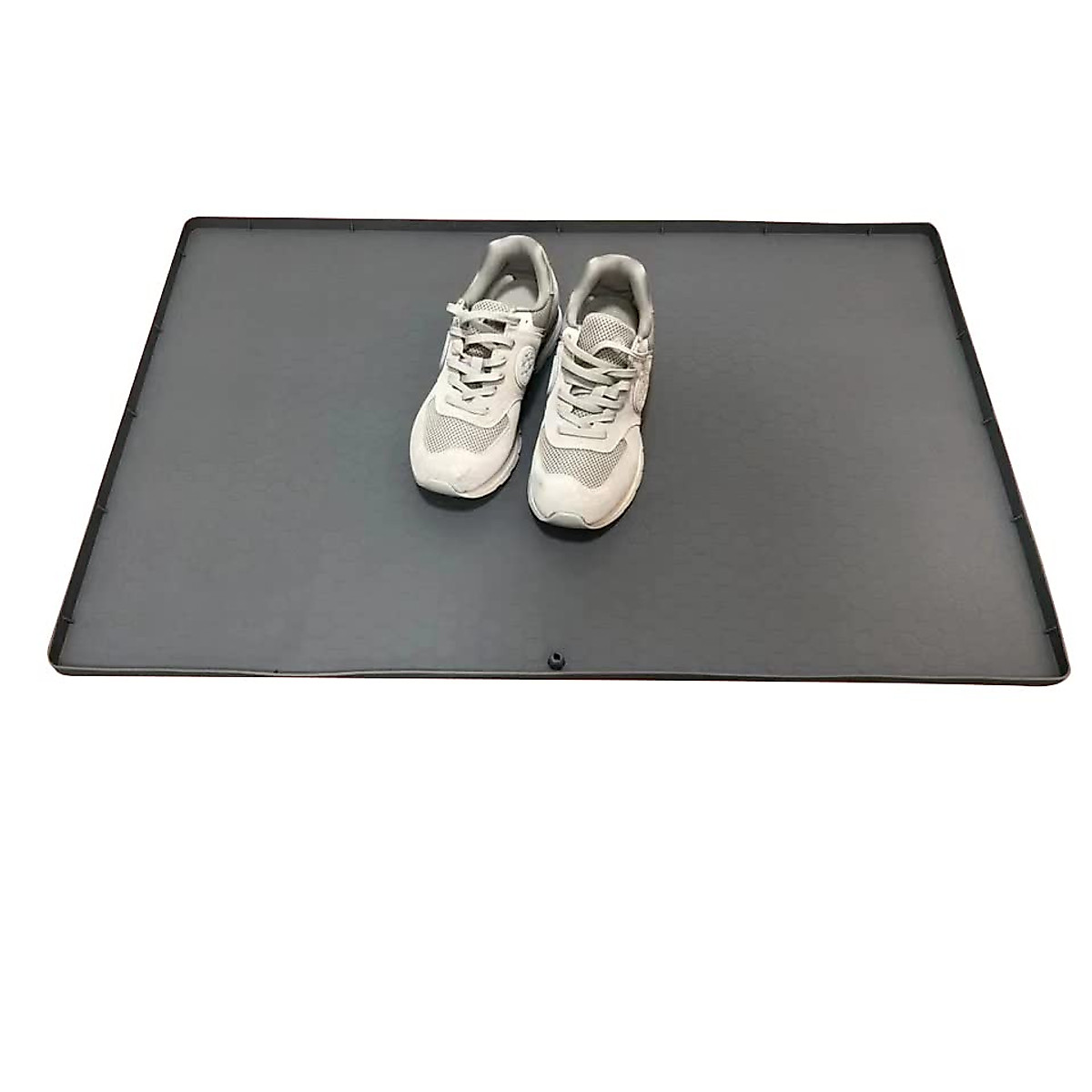 Under Sink Mats for Kitchen Waterproof 34"x 22", Under Kitchen Sink Mat Drip Tray Protector Liner Flexible Silicone with Drain Hole for Kitchen Bathroom Cabinet Gray