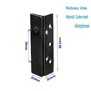 Bed Frame Bed Post Double Hook Slot Hardware Attachment Bracket for Wooden Bed-Set of 2