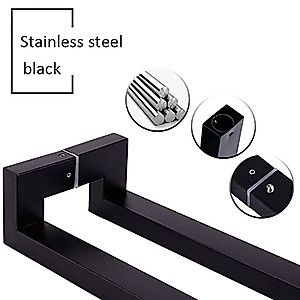 Klauer Barn Door Handle Gate Hardware Black Stainless Steel Double Curved Square Tube Glass Door Push-Pull Door Handle Wooden Door Barn Door Sliding 5 Lengths (Size : 425×400mm) (Size : 425x400mm)