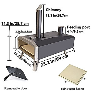 Outdoor Pizza Oven Wood Fired, Wood Fired Pizza Oven Outdoor, Portable Pizza Oven, Pellet Pizza Oven, Pizza Maker, Wood Pellet Pizza Oven, Para Pizzas De Hasta 14", Filetes, Etc.