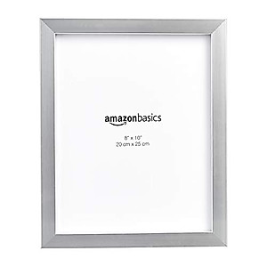Amazon Basics Rectangular Photo Picture Frame, 8" x 10", Pack of 2, Nickel