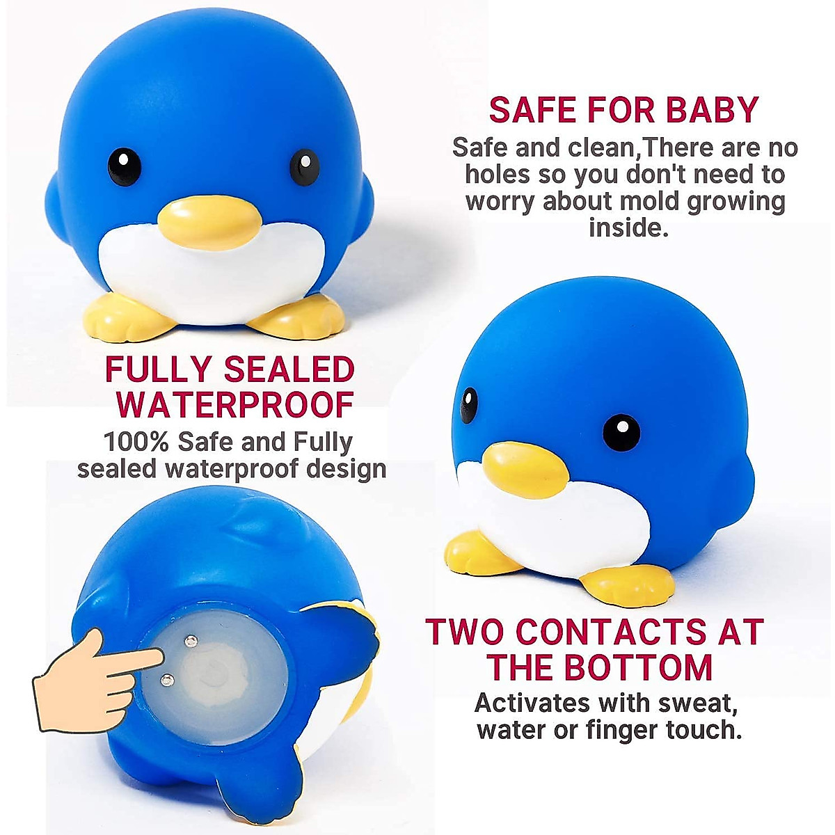 Bath Toys for Toddlers Baby 8 Pack Light Up Toys - Bathtub Toy Flashing Colourful LED Light Shower Bathtime For Kids Toddler Child Infants Preschool Bathroom Bathtub Shower Swimming Pool Party Games