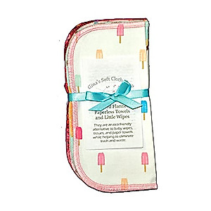 1 Ply Printed Flannel 8x8 Inches Little Wipes Set of 5 Snack Attack